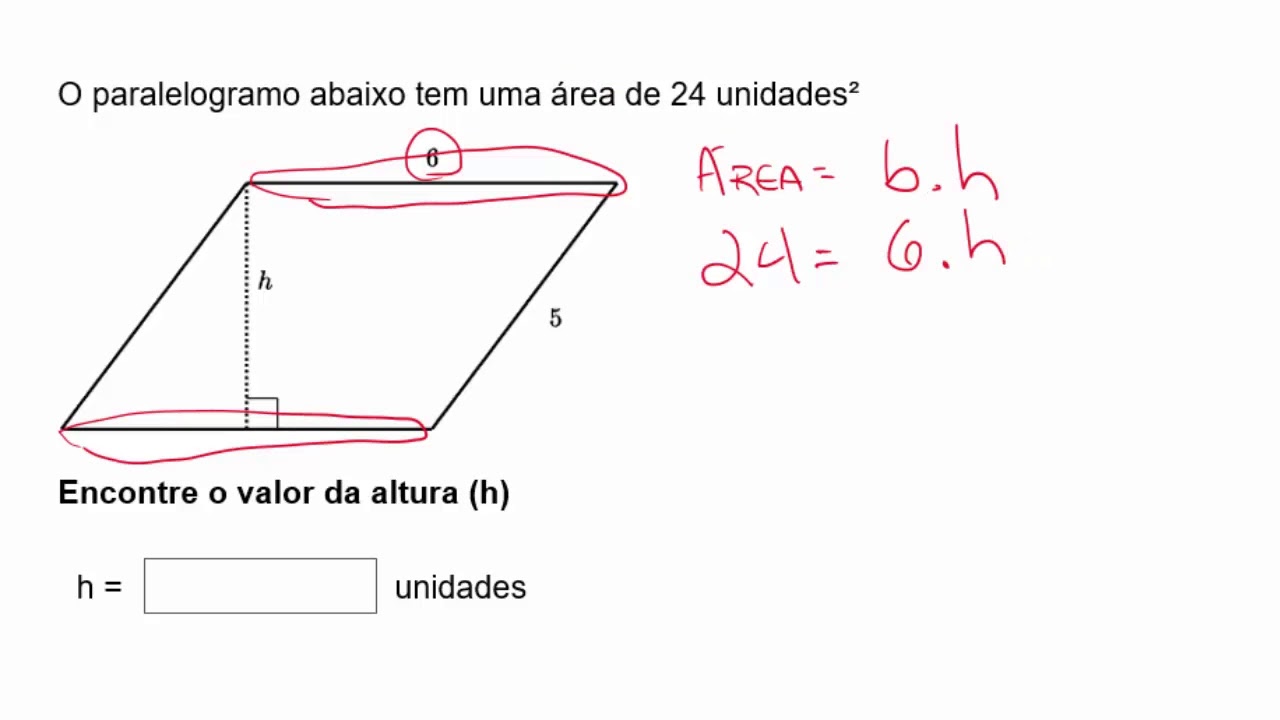 Como calcular a altura de um paralelogramo | Matematica | Khan Academy ...
