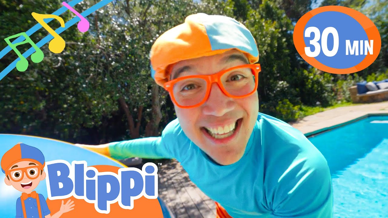 Sunny Summer Funny Fun! Pool Side Song | Blippi Music for Children ...