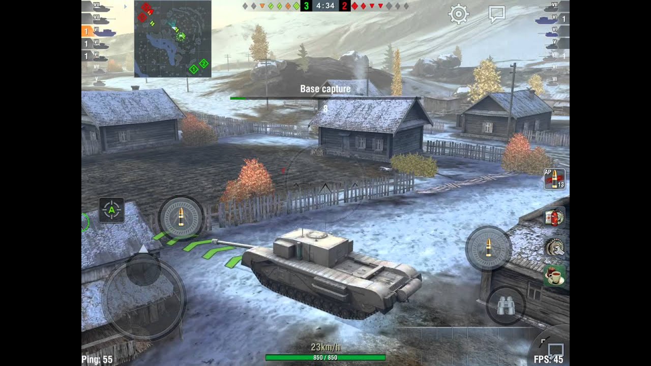 World of Tanks Blitz (WoTB) Gameplay - Churchill GC - Winter Malinovka ...
