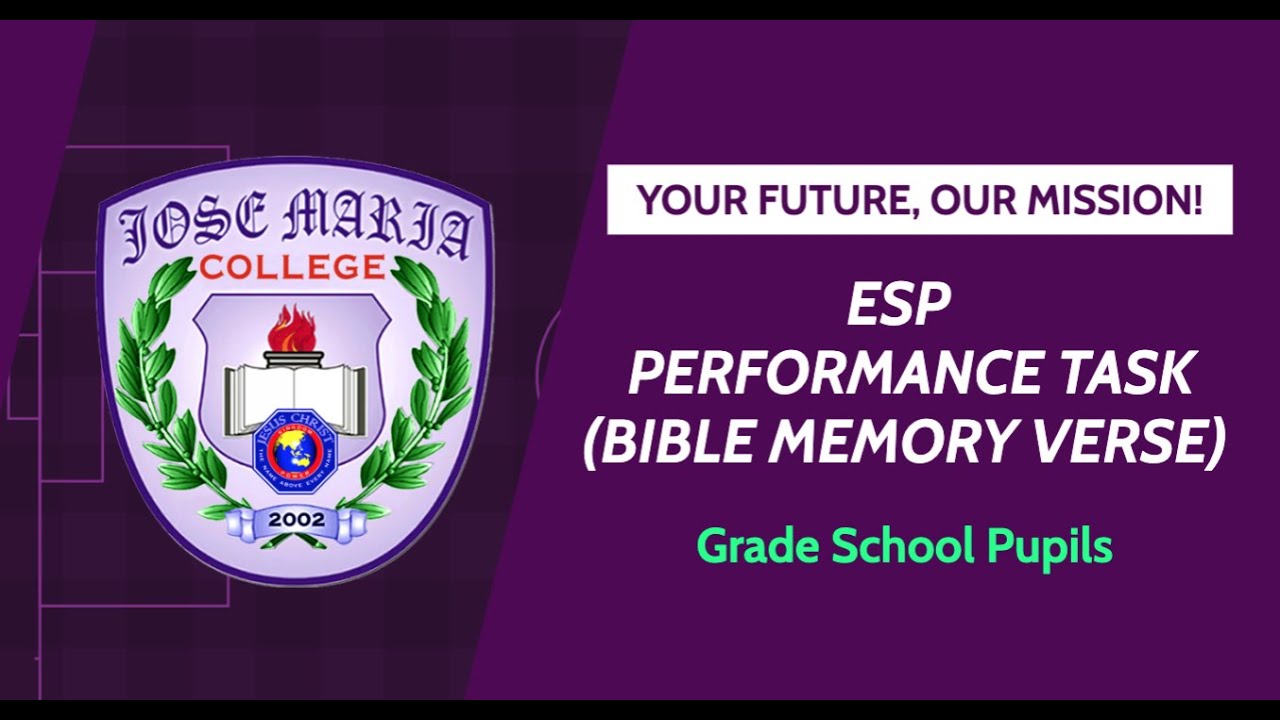 ESP PERFORMANCE TASK (BIBLE MEMORY VERSE) - YouTube