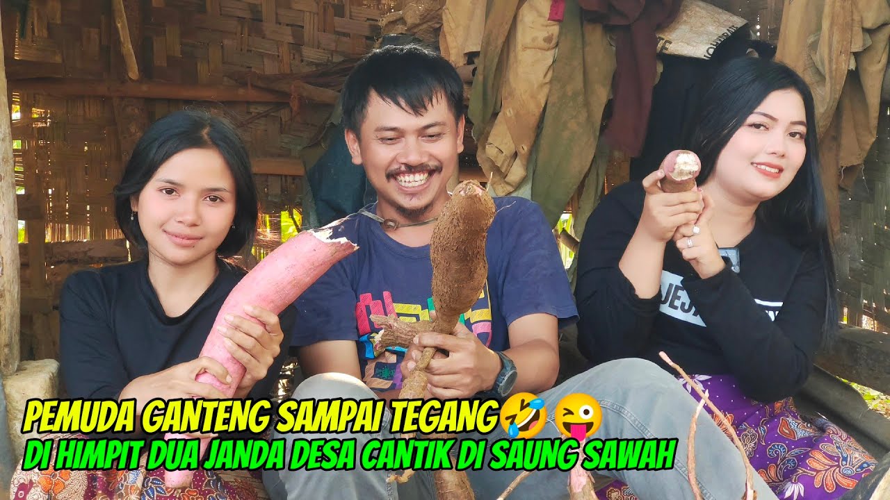 WOOW...PEMUDA GANTENG TERPESONA MELIHAT KECANTIKAN DUA JANDA DESA CANTIK NENG KOKOM DAN NENG ...