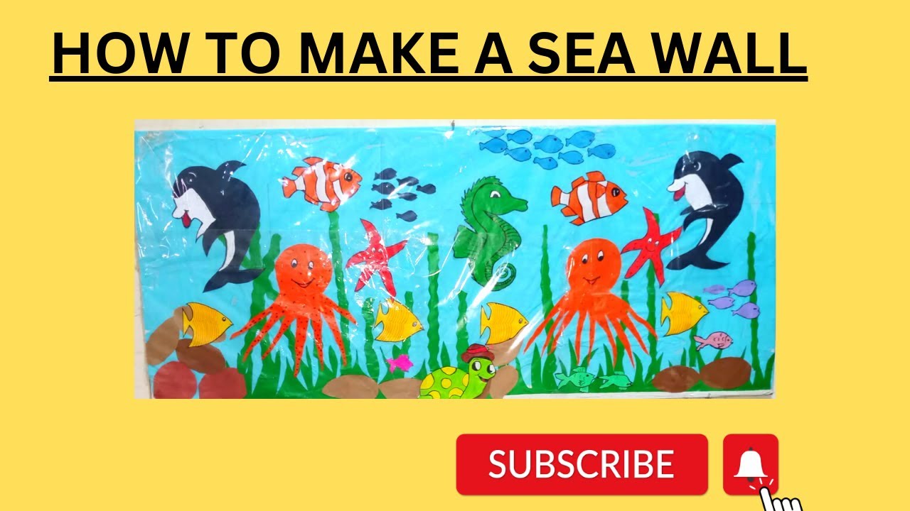 How to make sea wall step by step#sea creatures for kids - YouTube
