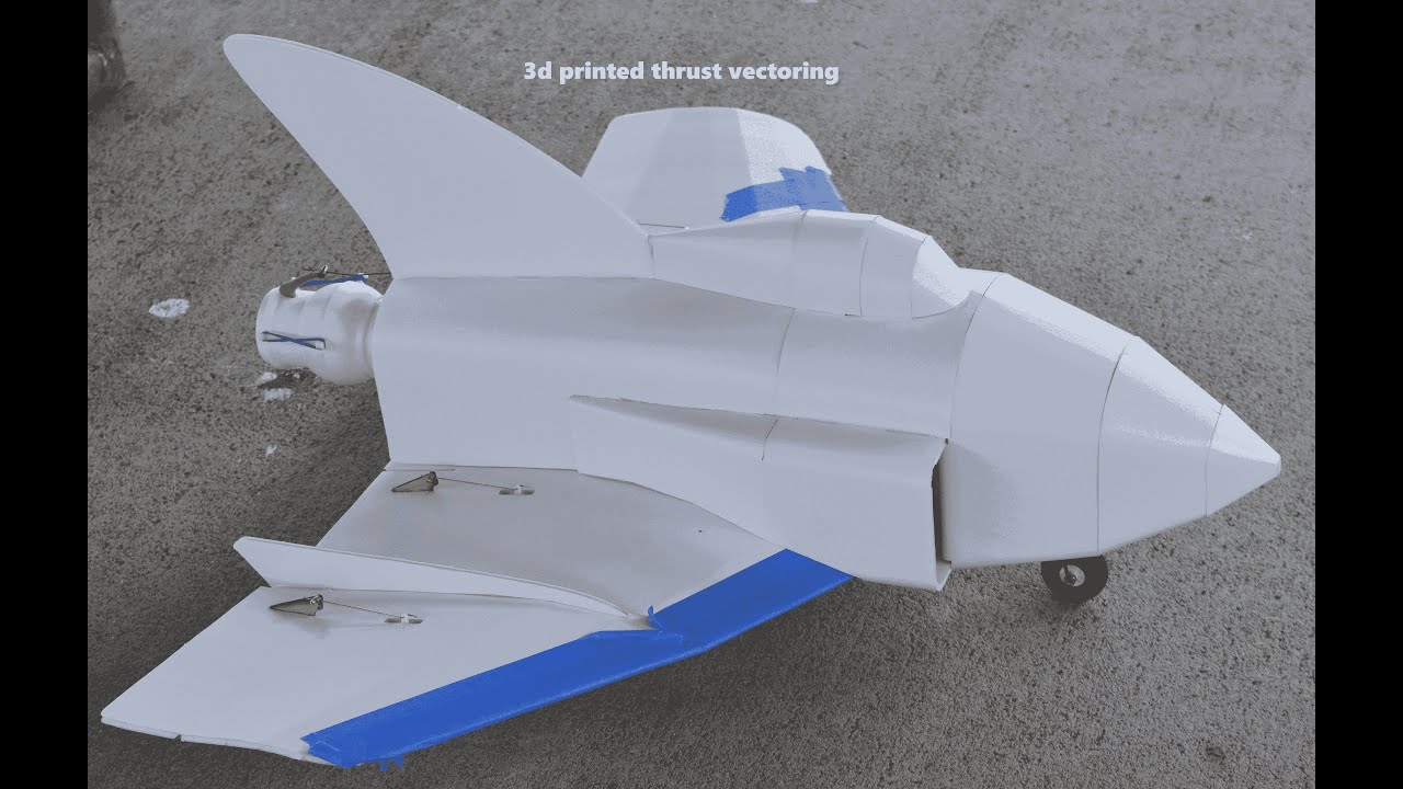 3D Printed EDF thrust vectoring for FT Retro Rocket - YouTube