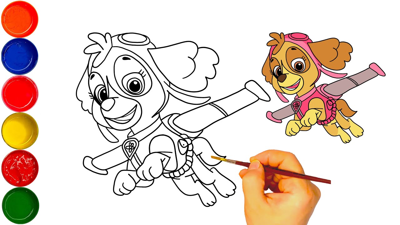 How To Draw Skye From Paw Patrol 🦴 How To Draw Skye From Paw Patrol The ...
