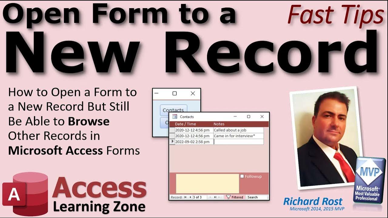 How to Open a Form and Go To a New Record and a Specific Field in Microsoft Access - YouTube