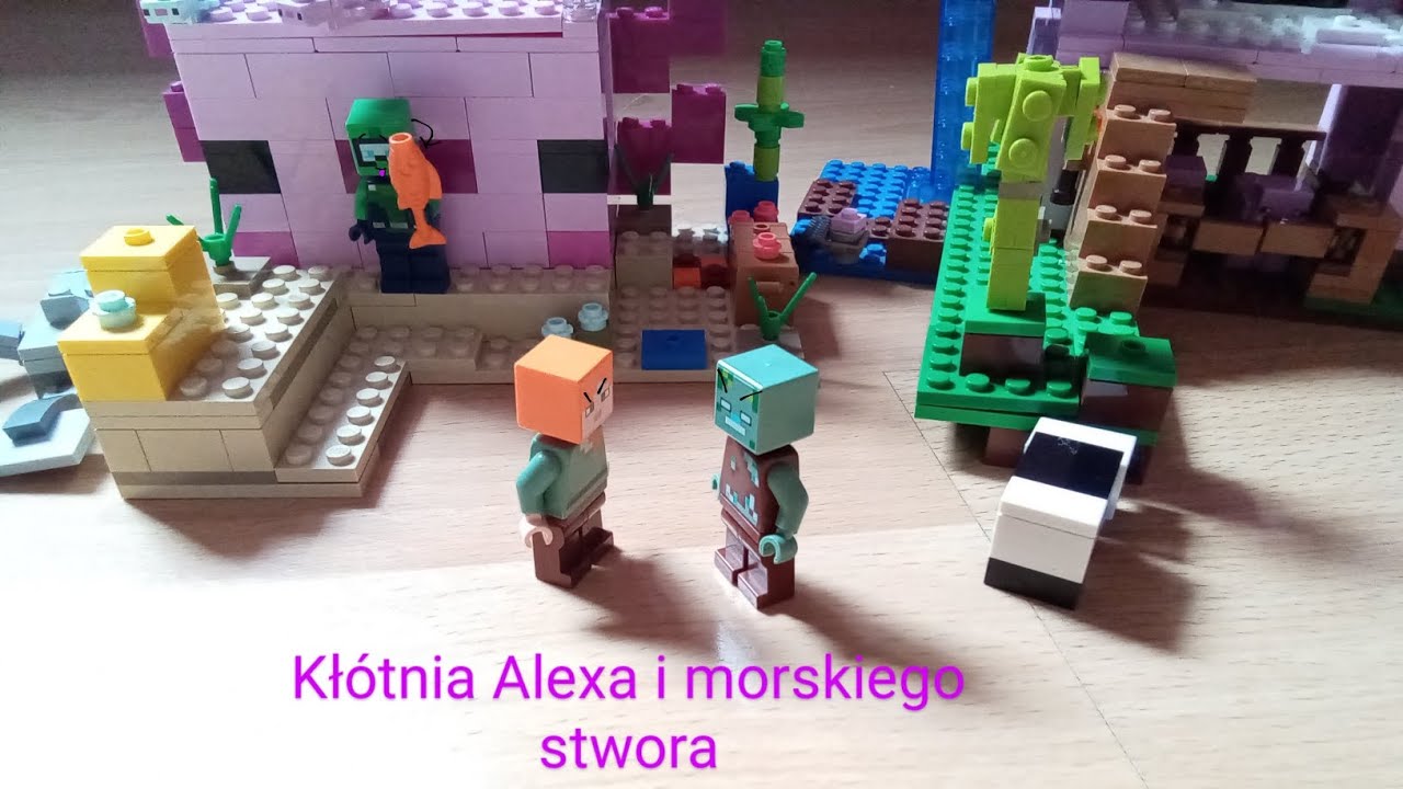 LEGO Minecraft kłótnia Alexa i morskiego stwora!!!!!!!!! - YouTube