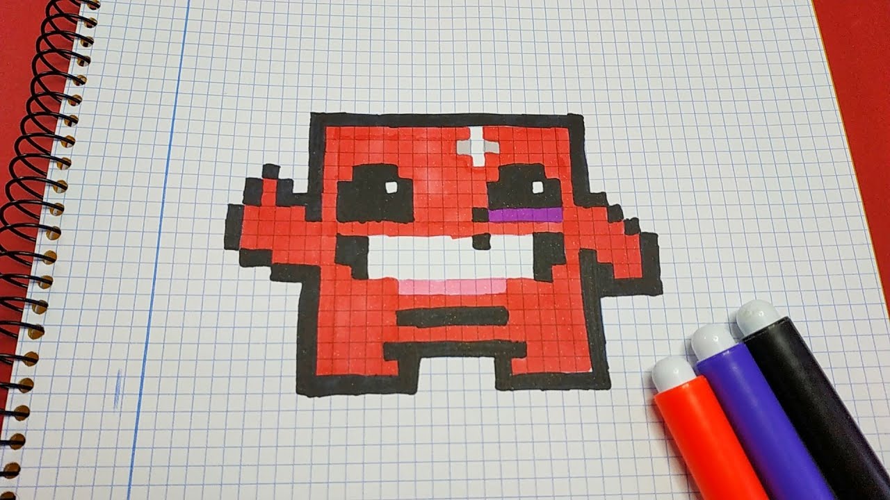 Como Dibujar a SUPER MEAT BOY | Pixel Art - YouTube