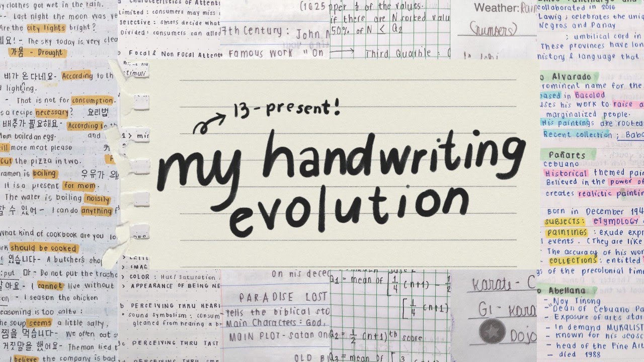 my handwriting evolution (2013 ~ present) - YouTube