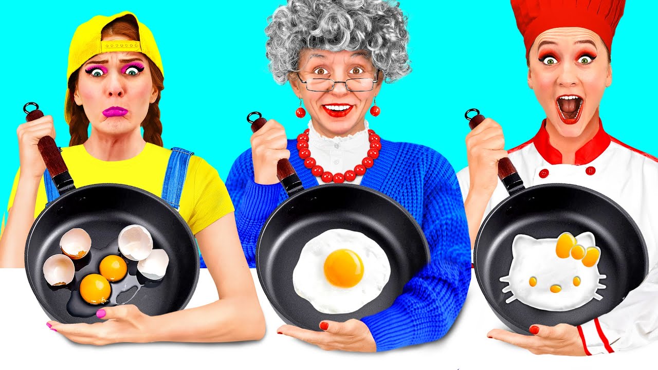 Me vs Grandma Cooking Challenge | Funny Food Hacks by TeenTeam Challenge - YouTube
