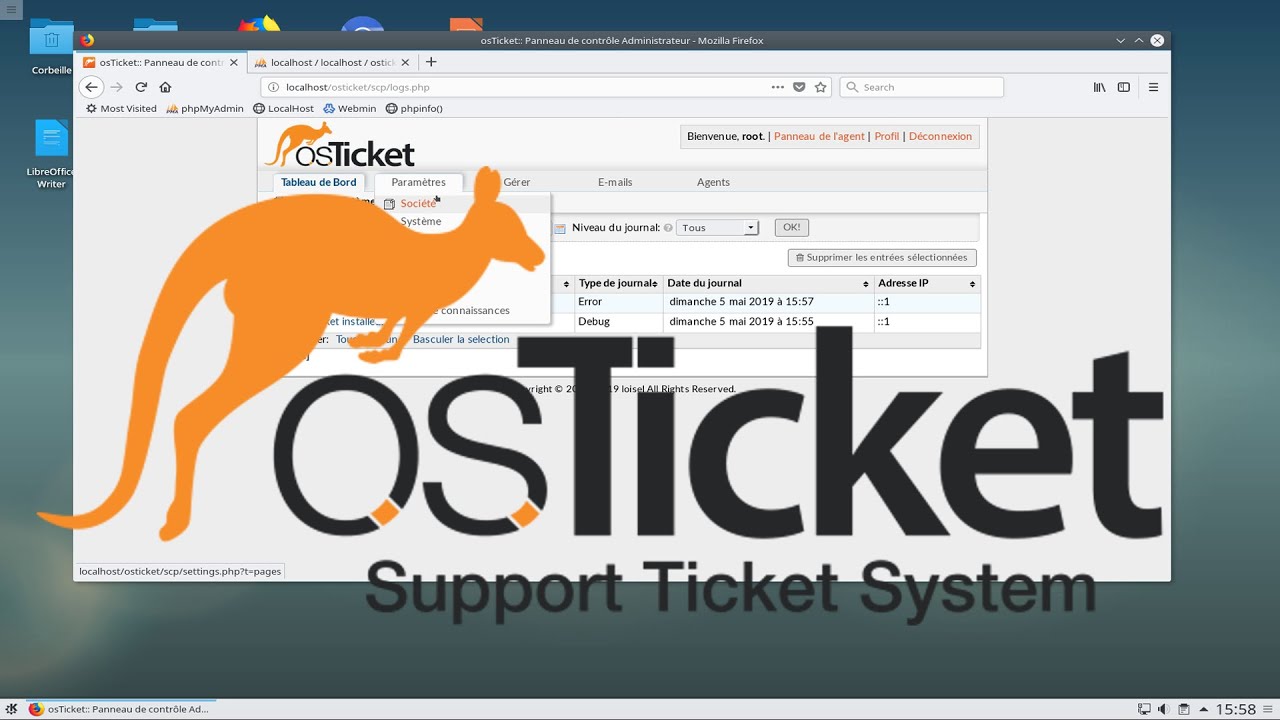 Installation d'OsTicket - YouTube