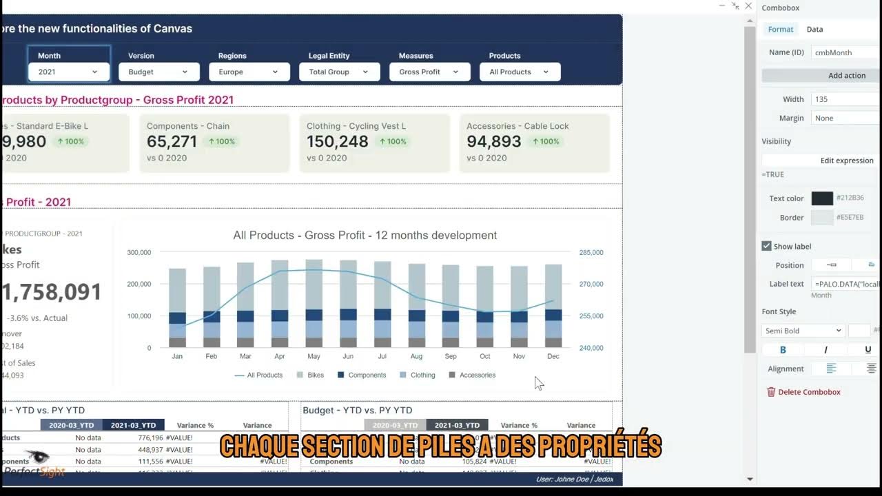 Démo Jedox - Création de Tableaux de bord avec CANVAS - YouTube