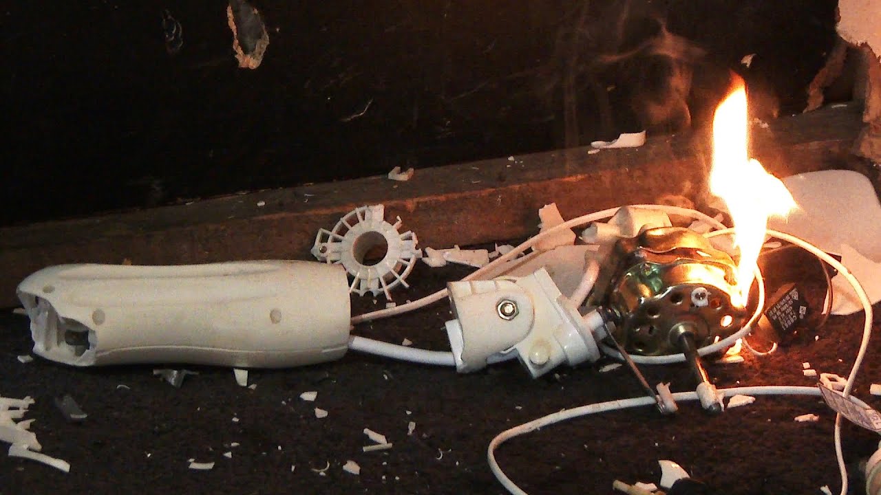 Smashing a Ringgrip RPF40 Stand Fan with Motor Burn Out - YouTube