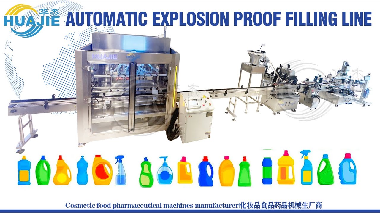 Automatic 8 nozzles explosion proof shampoo lotion cream filling ...