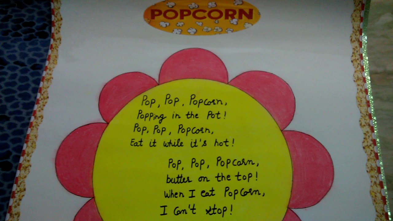 Popcorn poem in flower shape chart - YouTube