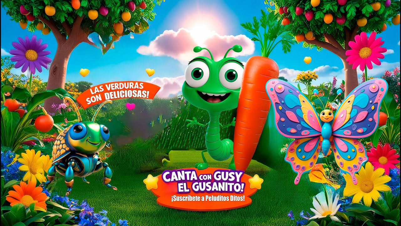 🎵 ¡Gusy el Gusanito CANTA sobre las Verduras! 🌿🐛 | Canción Infantil ...