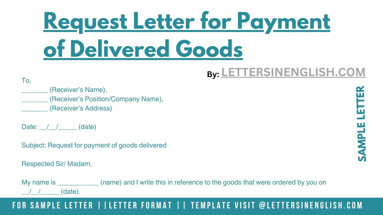 Request Letter For Payment Of Delivered Goods - YouTube