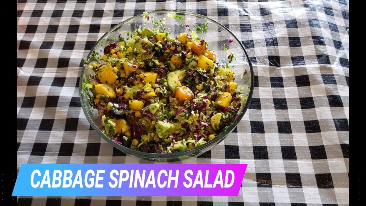 CABBAGE SPINACH SALAD| HEALTHY SALAD RECIPES - YouTube