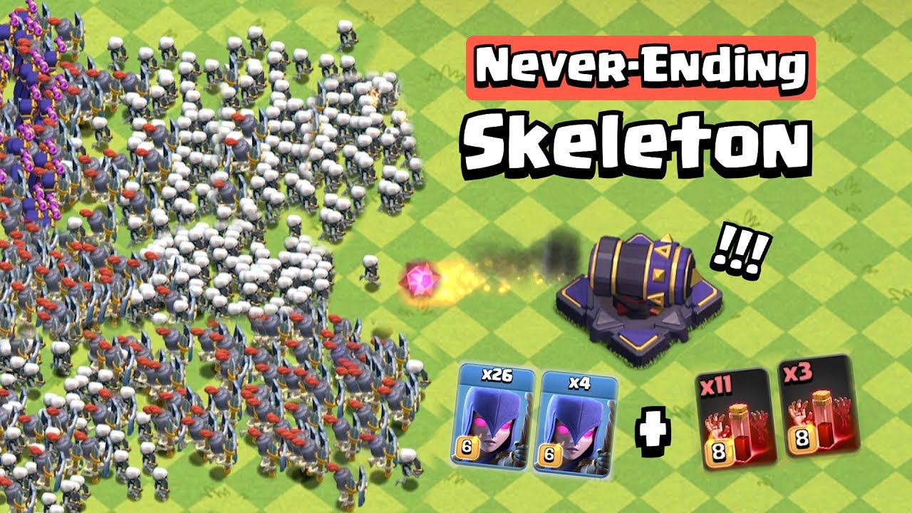 700 Skeletons Army | Clash of Clans - YouTube