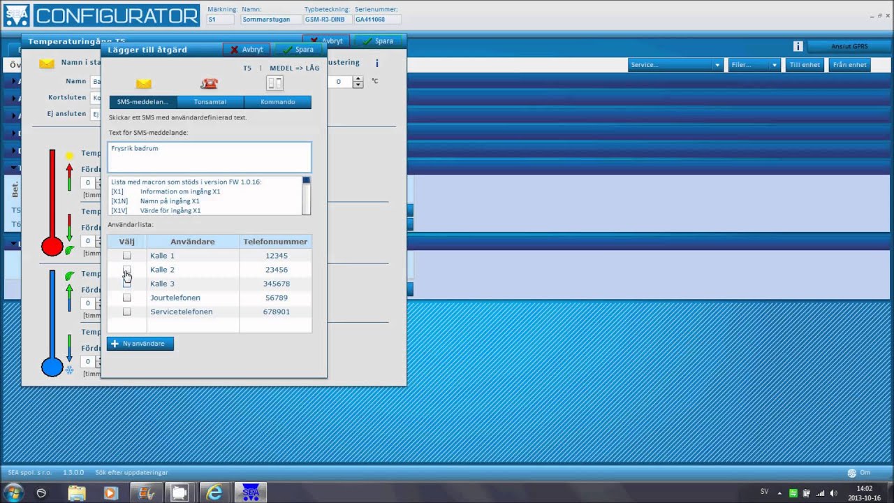 Demo av GSM Configurator för konfigurering av GSM-styrningar från ...