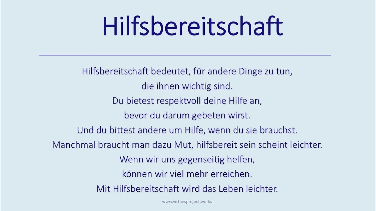 Hilfsbereitschaft - YouTube