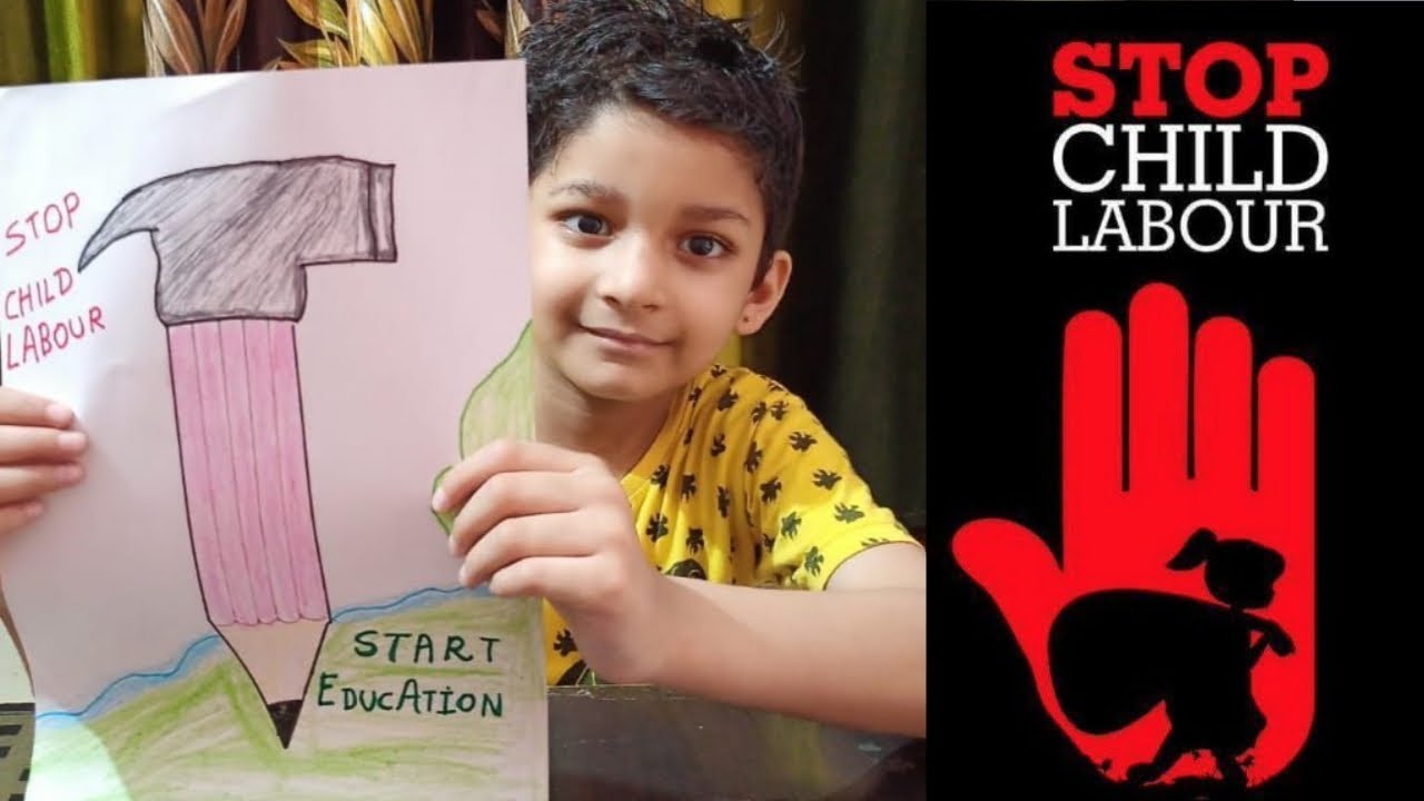 Drawing For Stop Child Labour | How To Draw Child Labour Drawing | Stop ...