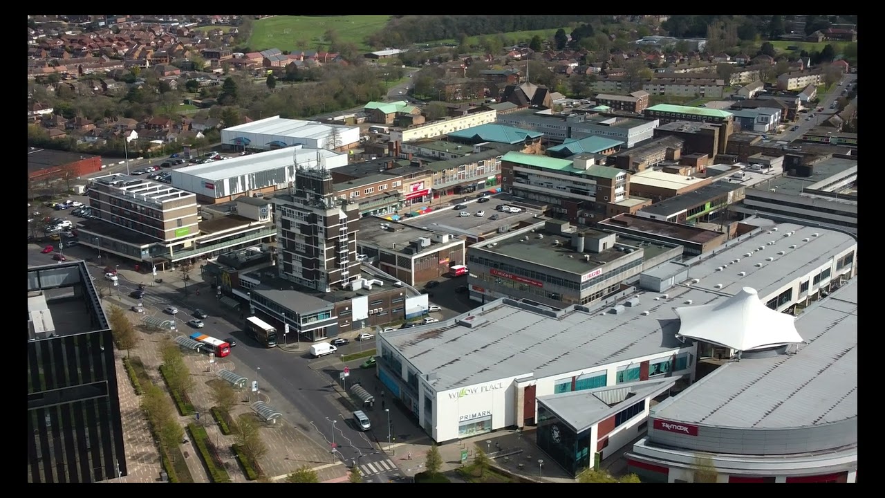 Corby Town Centre with the DJI Mini 2 Drone - YouTube