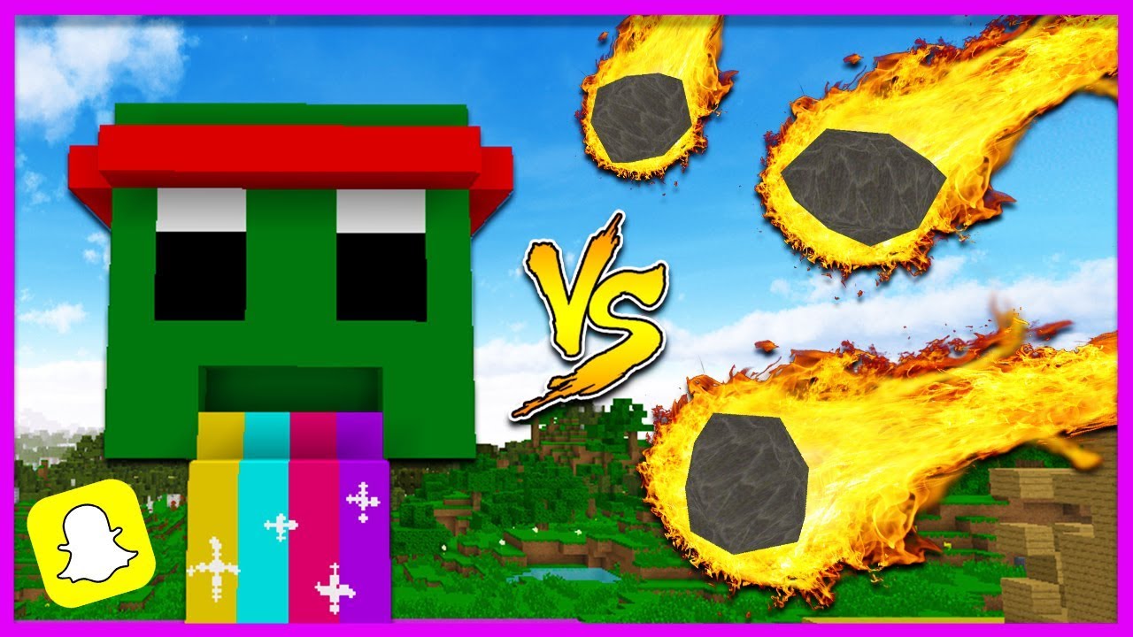 Minecraft - METEOR VS SNAPCHAT FILTER BASE! - YouTube