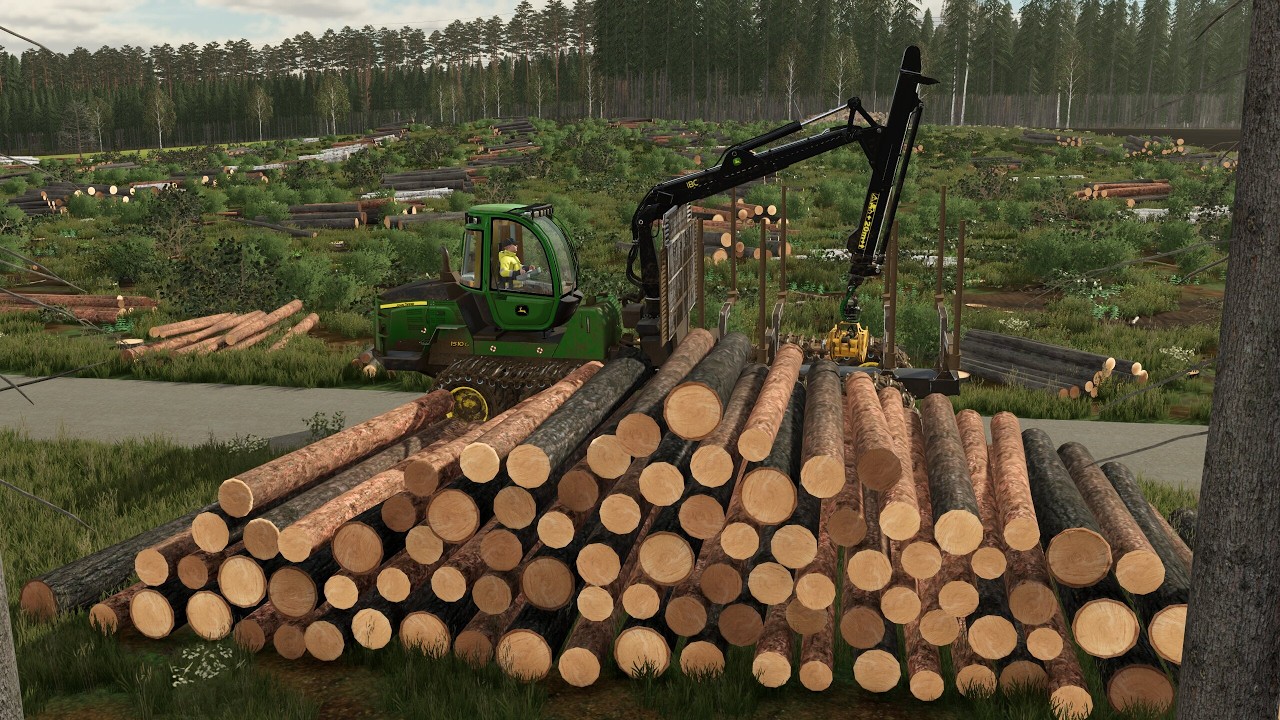 Another pine pile | EP. 26 | Fs22 timelapse | Forestry in Deer lands ...