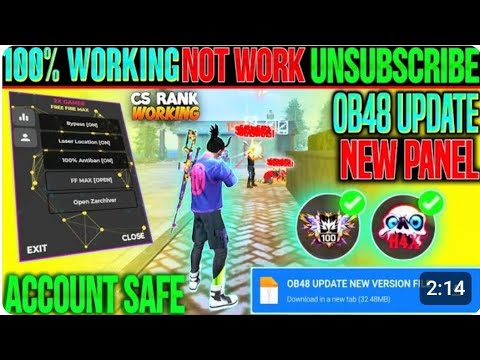free fire new update 0B48 new panel 100% working fail coment box ma ...