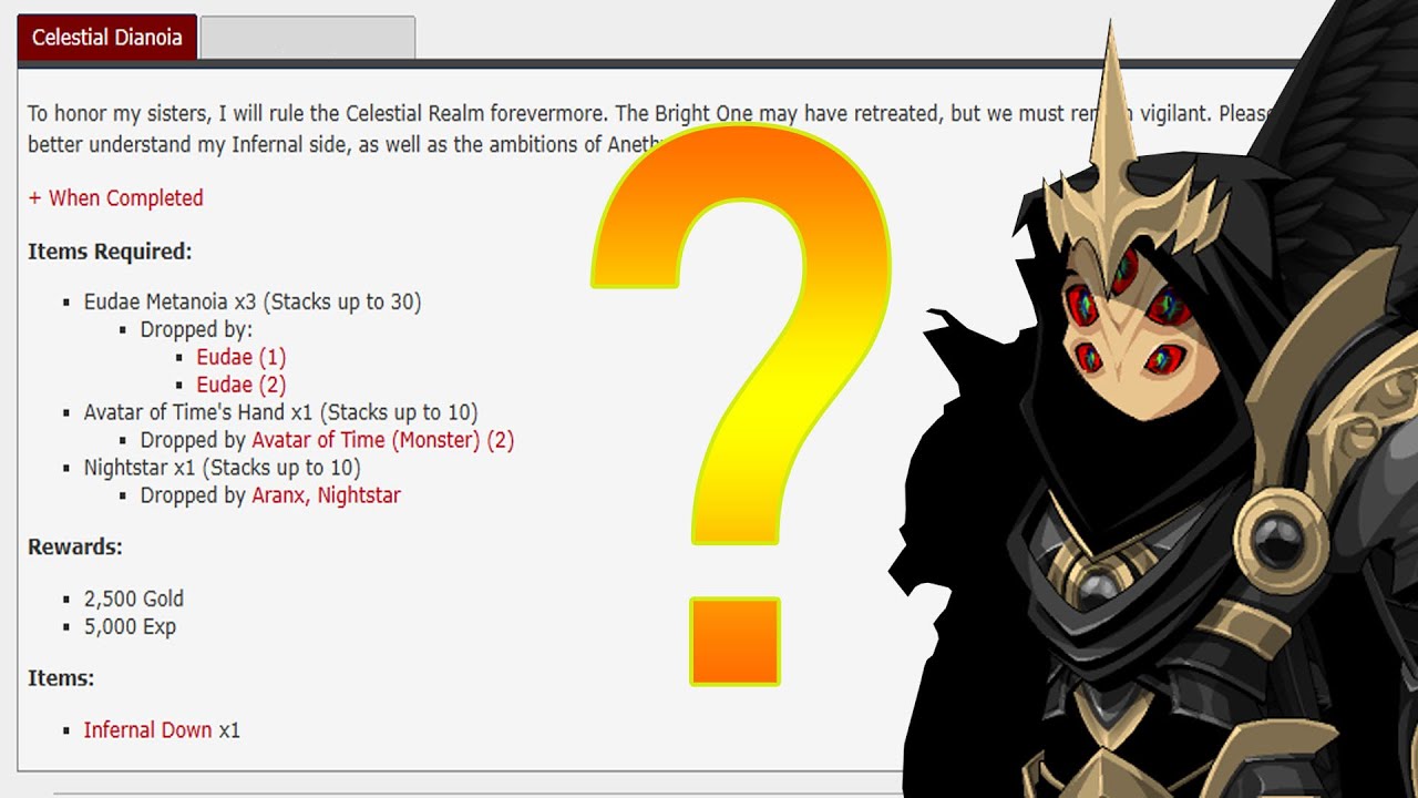 AQW NEW CELESTIAL DIANOIA QUEST l INFERNAL DOWN /JOIN INFERNALDIANOIA ...