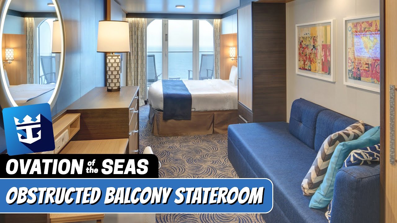 Ovation of the Seas | Obstructed Balcony Stateroom Tour & Review | 4K ...