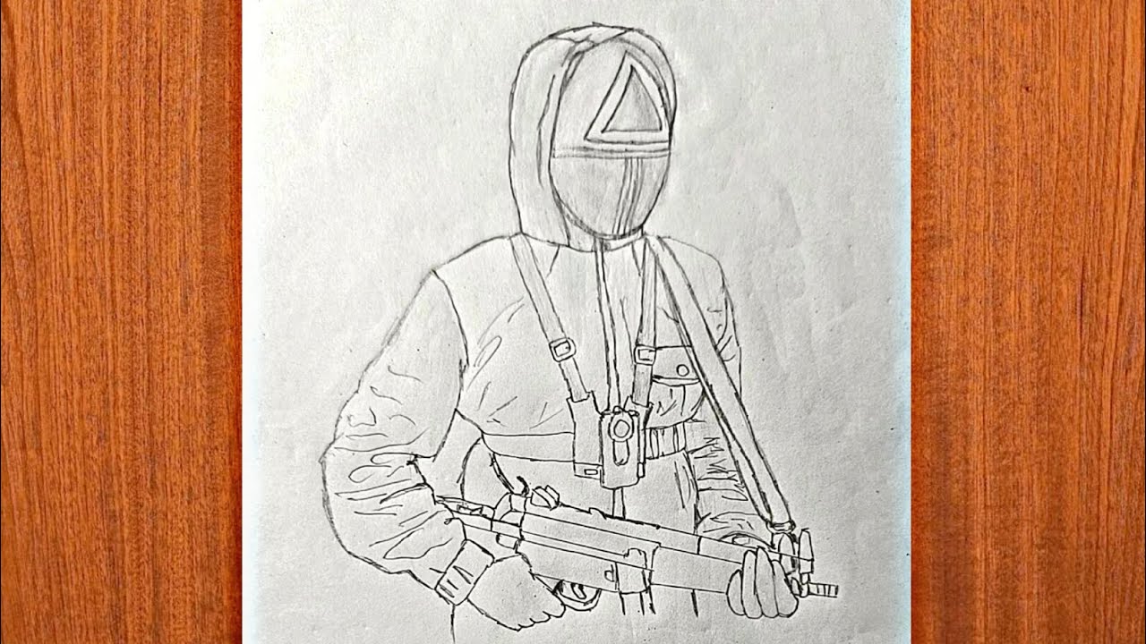 How to Draw Squid Game Guard || Drawing Squid Guard || Squid Game Guard ...