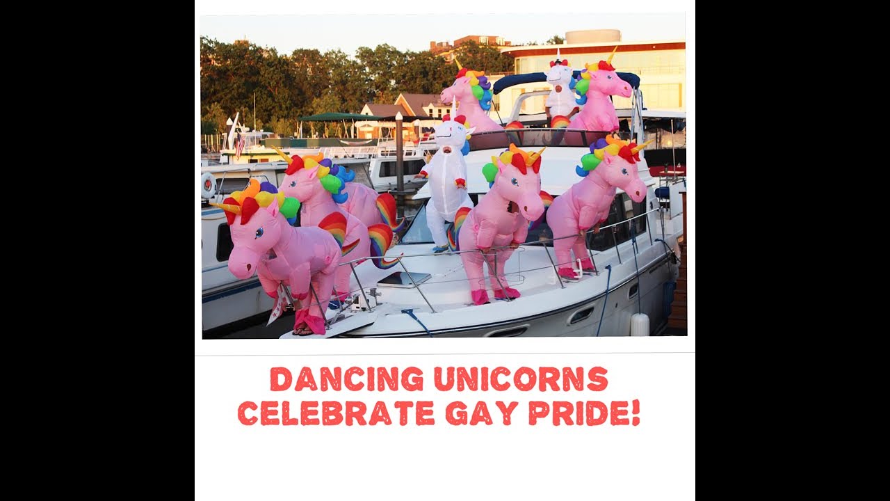 Gay Pride Boat Featuring Dancing Unicorns! - YouTube