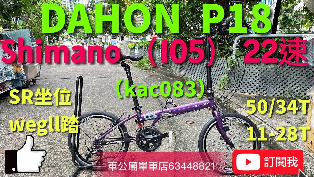 DAHON P18 KAC083 紫色 改SHIMANO R7000（105）22速 （50/34T,11-28T），SR坐位，wegll踏 ...