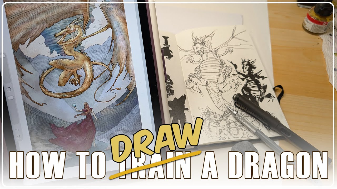How to Draw Dragons for Beginners | Easy Pen & Ink Dragon Head ...