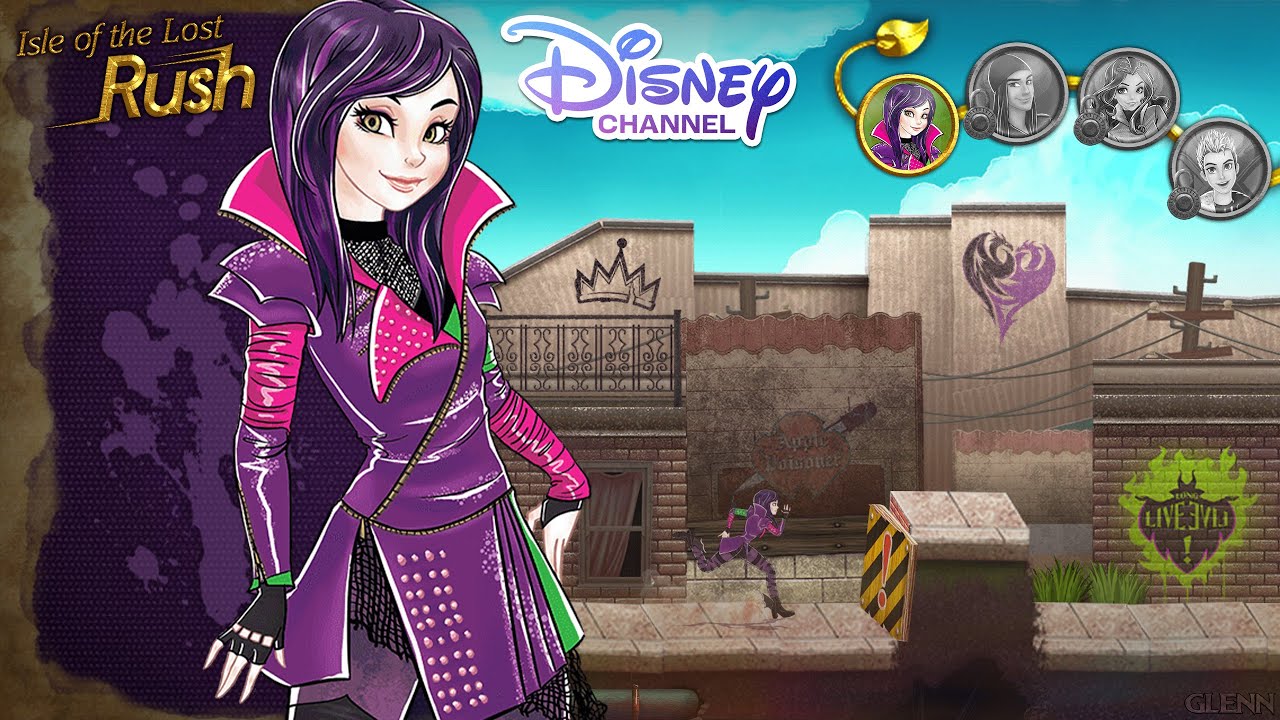 Corre con Mal 💜 Realizando volteretas y deslizamientos | Disney ...