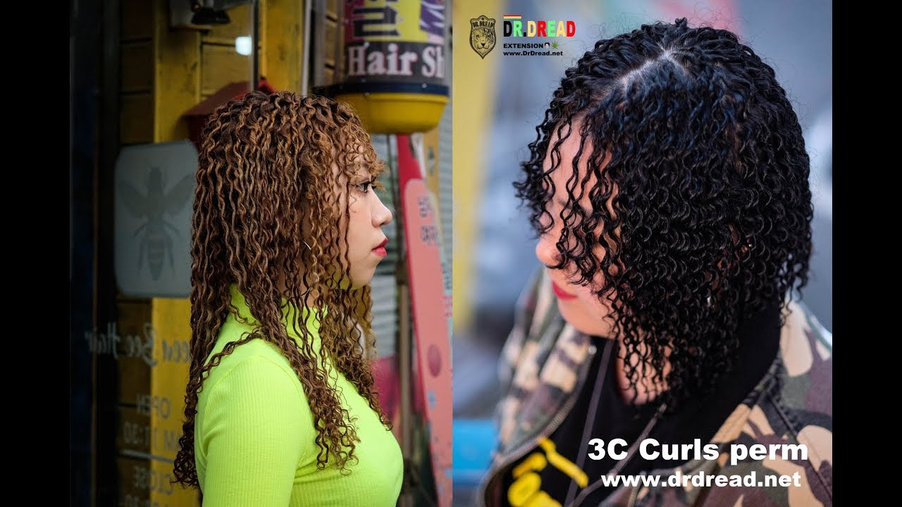 스트릿 댄서 여자 레게머리 특수파마 핑펌에 가까운 강한 히피펌 3c curls perm - 닥터드레드 - YouTube