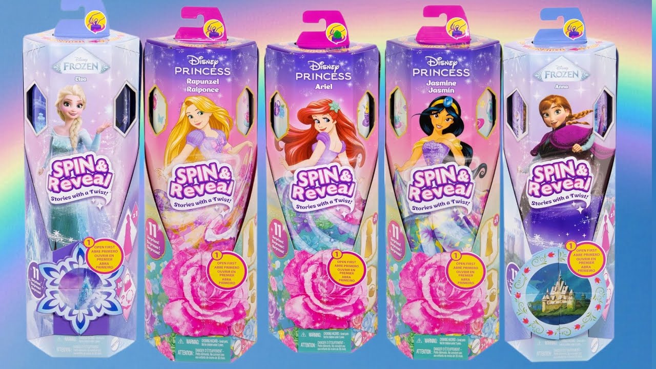Part 1 | Unboxing 5 Disney Princess Spin & Reveal all accessoriesand ...