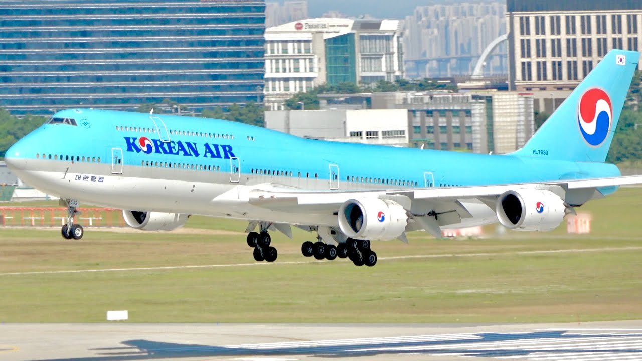 SEOUL INCHEON CLOSE UP Arrivals and Departures Afternoon Rush 747,A380 ...