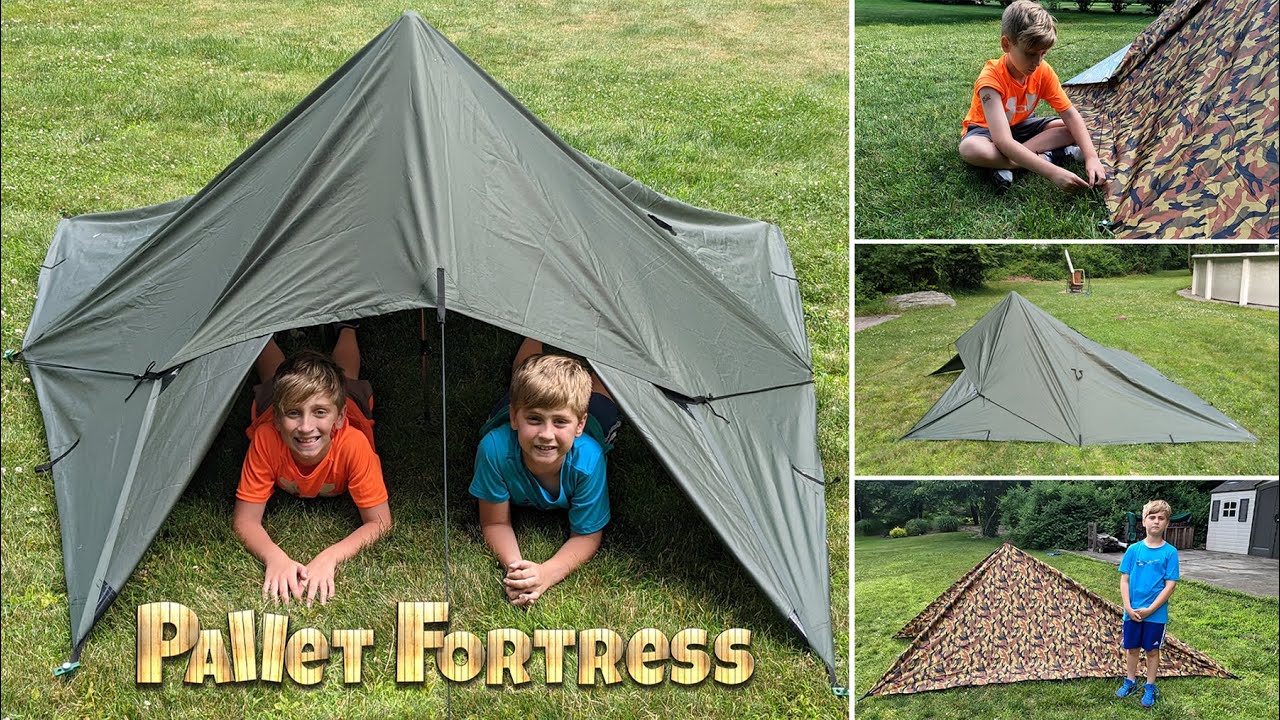 Tarp Tent Tutorial So easy, even kids can do it! - YouTube