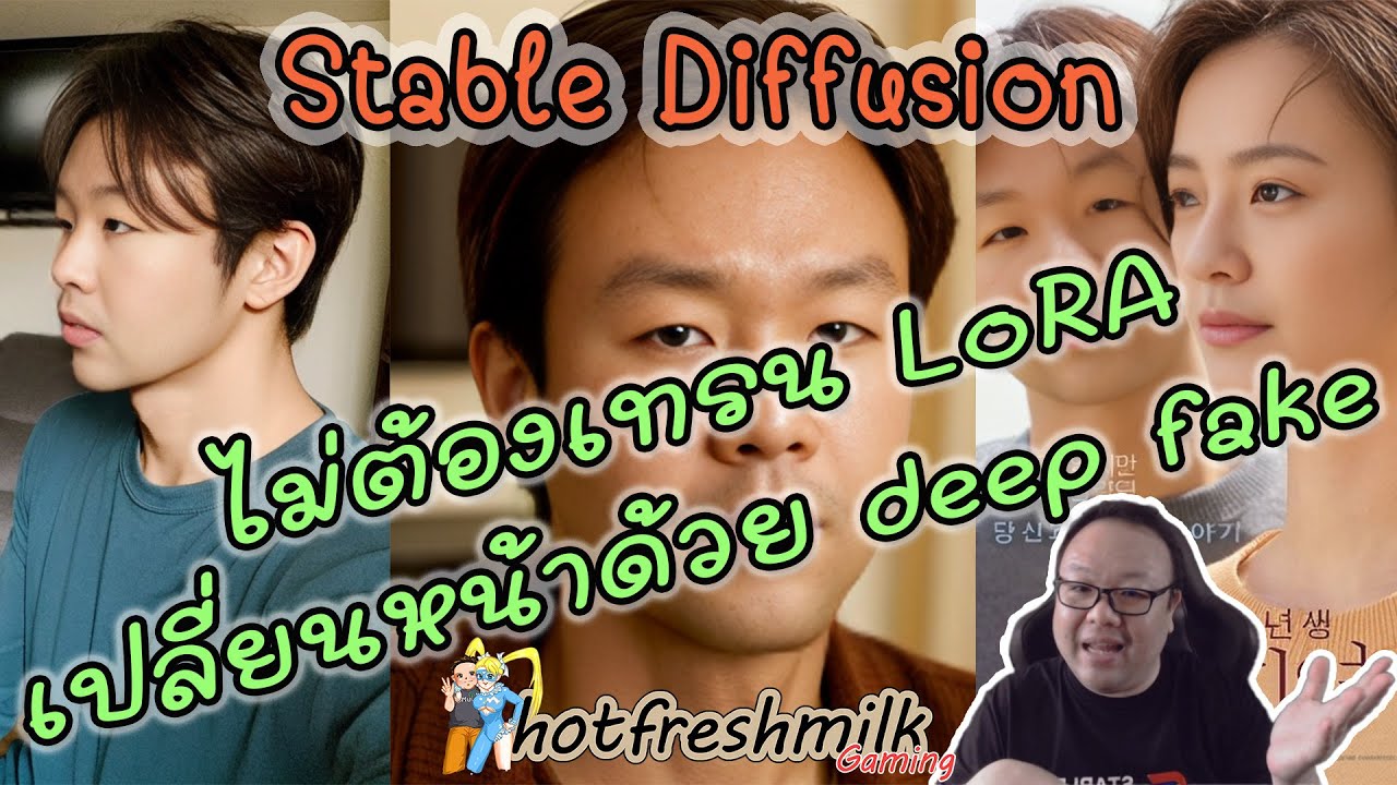 [OUTDATED] ไม่ต้องเทรน LoRA เปลี่ยนหน้าด้วย deepfake | Stable Diffusion | Roop | Thai - YouTube