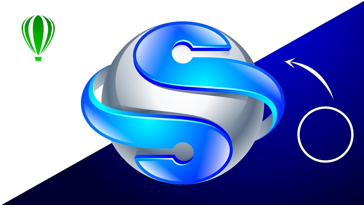 3D Sphere Letter S Logo Design / CorelDraw / easy tutorial - YouTube