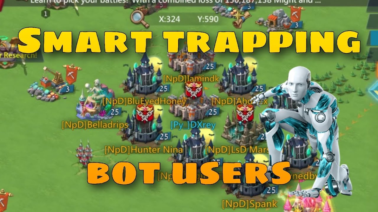 Lords Mobile - Trapping shield bot users. Very easy content in shortest ...