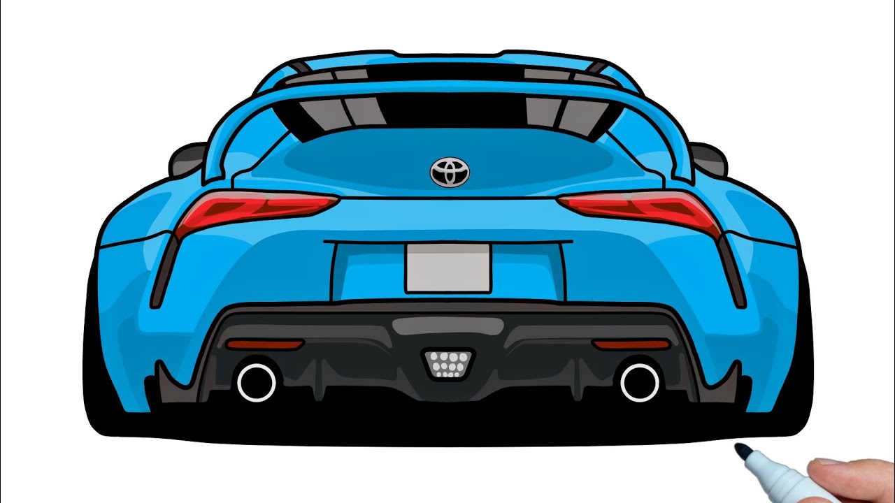 How To Draw A TOYOTA SUPRA A90 2019 Rear View Step By Step YouTube How To Draw A TOYOTA SUPRA A90 2019 Rear View Step By Step YouTube