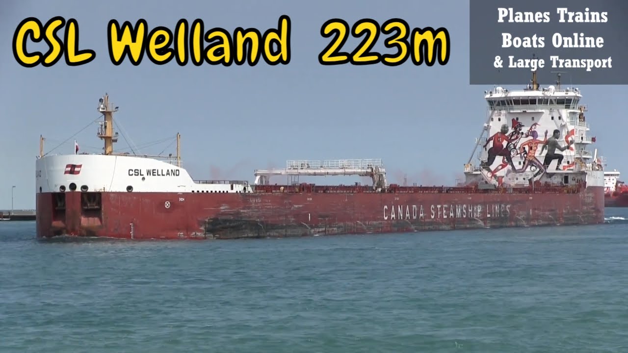 CSL Welland 223m Bulk Carrier Cargo Ship Between Ontario & Michigan ...