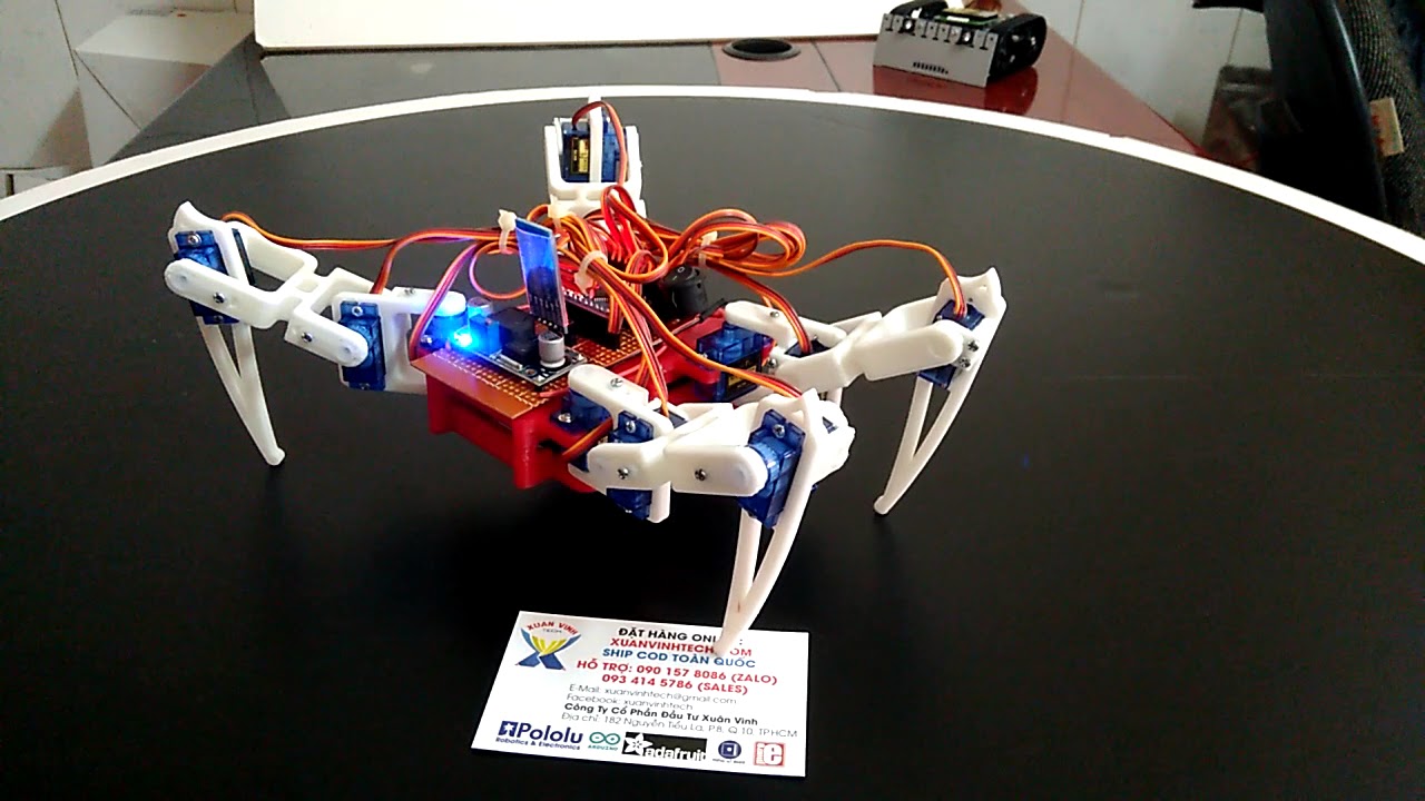 Video giới thiệu về Nhện Spider Robot 4 chân sử dụng Arduino Nano - YouTube