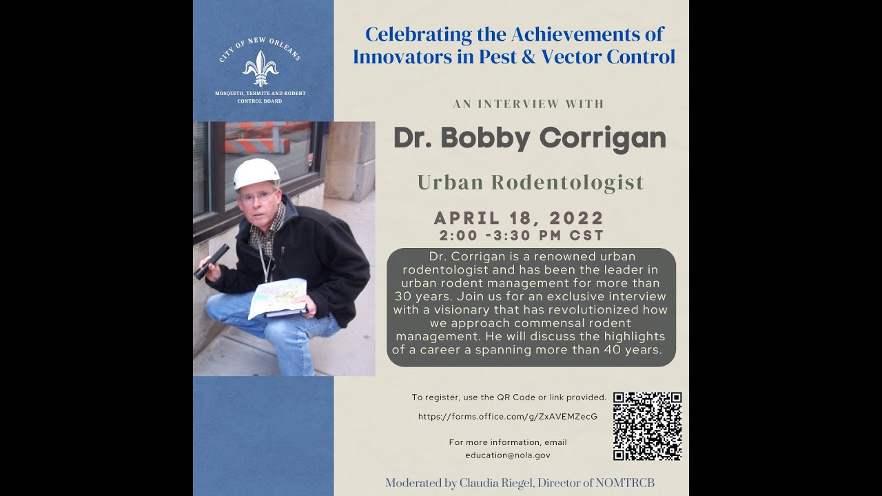 Legends of Pest and Vector Control-Dr. Bobby Corrigan - YouTube