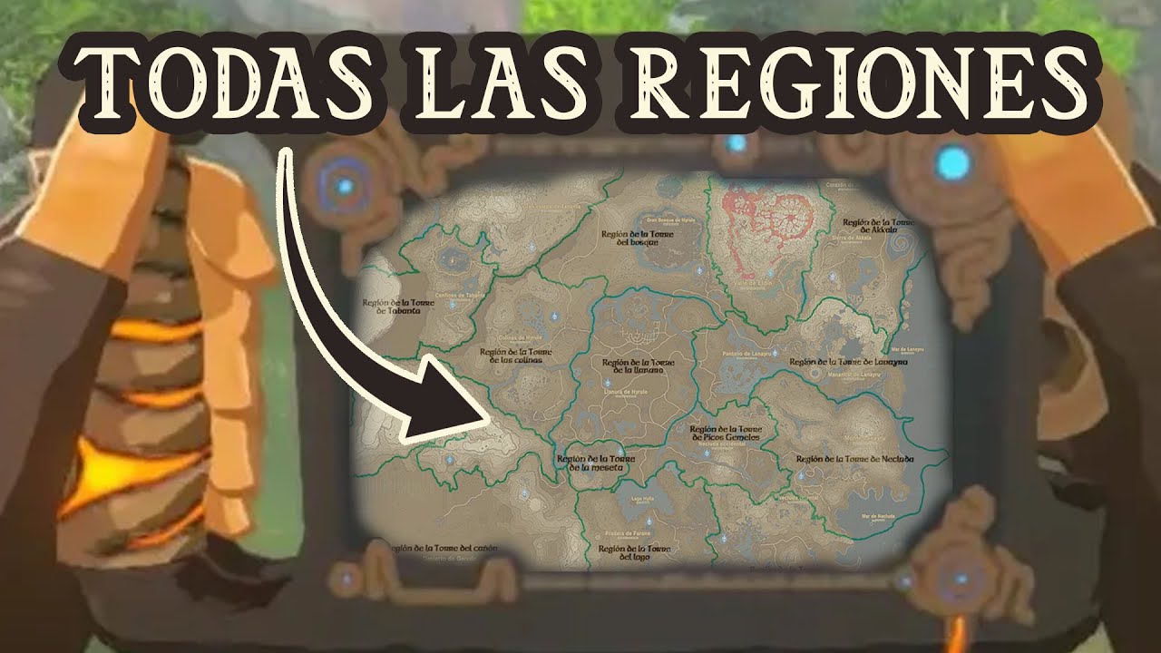 MAPA DE HYRULE 🗺️ DESCUBRE las 15 🗾 REGIONES en Breath of the Wild ...