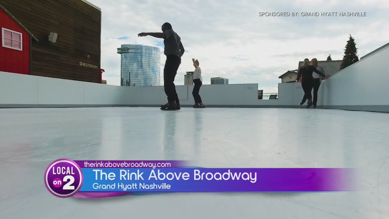 Rooftop ice skating experience at The Rink Above Broadway - YouTube