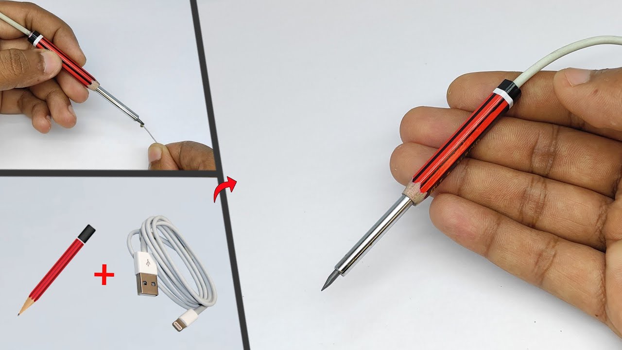 How To Make USB Soldering Iron From Pencil - YouTube